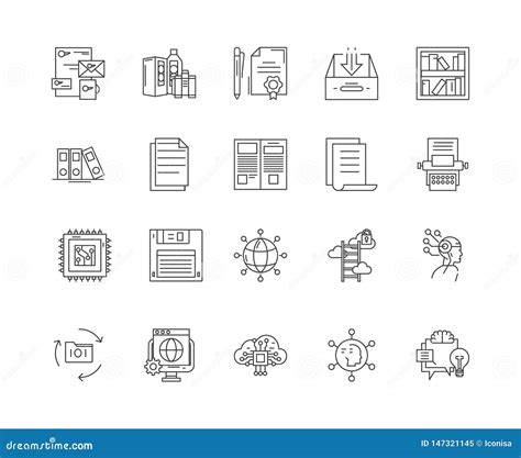 Backup Line Icons Signs Vector Set Outline Illustration Concept