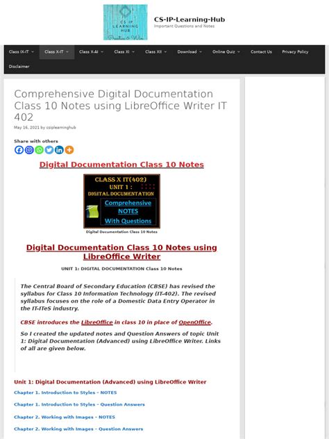 Class 10 Digital Documentation Notes Pdf Image Scanner Databases