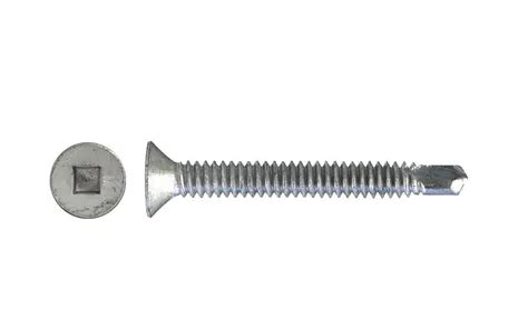 8g X 25mm Galvanised Sq Drive Csk Self Drilling Fine Thread Screws Tfx