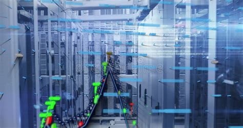 Statistical Data Processing Against Computer Server Room Stock Video Video Of Online Internet