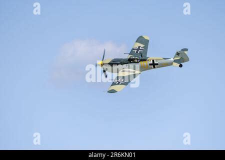 1949 Hispano Ha 112 Mil Buchon ‘g Awhk Airborne At Shuttleworth Around