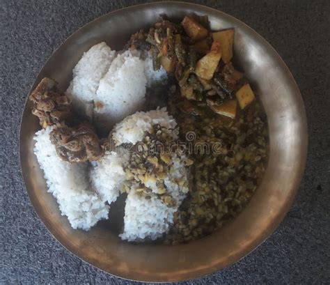 Traditional Nepali Food For Launch It Is Called And X28bhatand X29