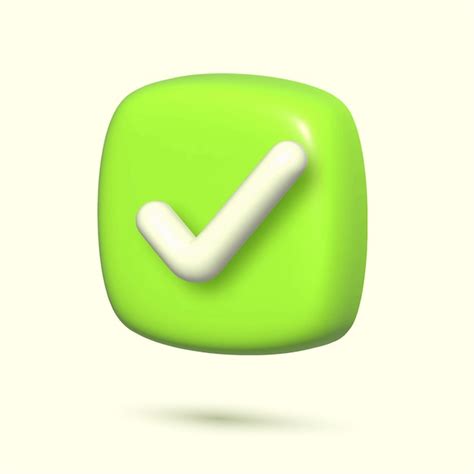 Premium Vector D Realistic Check Mark Button Vector