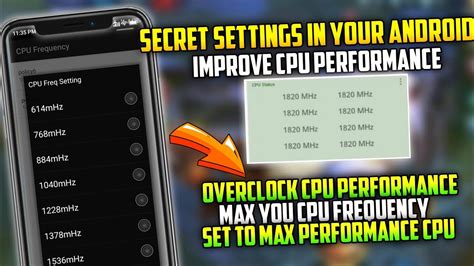 SECRET SETTINGS IN YOUR ANDROID Max All CPU Core Overclock CPU Performance Max CPU