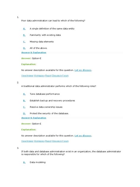 Database Administration Fundamentals Practice Questions Pdf Database Transaction Databases