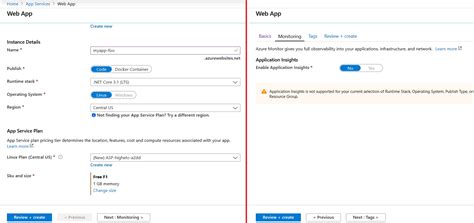 Cant Create New Net Core 31 Web App In Azure Under Windows Operating System Stack Overflow