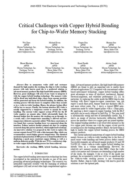 Copper Hybrid Bonding Challenges In Hbm Pdf Semiconductor Device