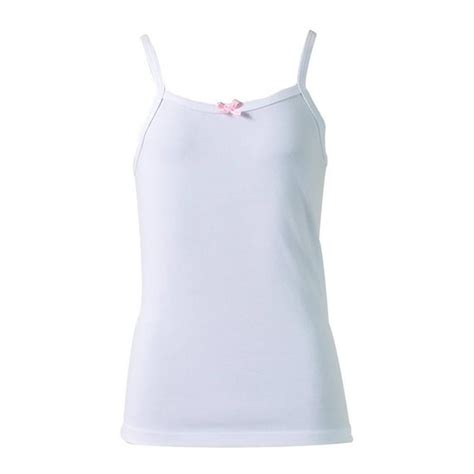 Camiseta Simply Basic Para Niña Tirante Delgado Blanco Talla 10