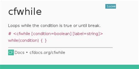 Cfwhile Code Examples And Cfml Documentation