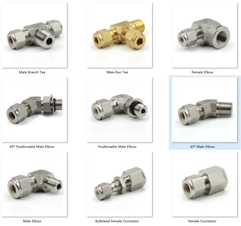 Swagelok Type 316 Stainless Steel Double Ferrul Compression Tube Fittings Swagelok Type 316 Stainless Steel Double Ferrul Compression Tube Fittings