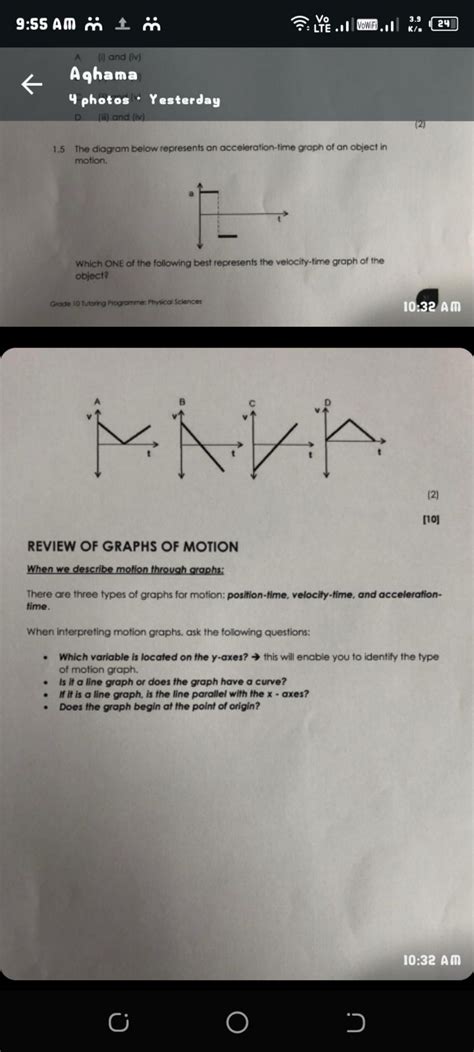 The Diagram Represents An Acceleration Time Graph Of An Object In Motion