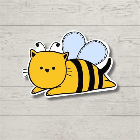 Bumbe Bee Cat Sticker Etsy
