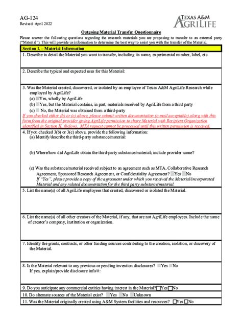 Fillable Online Material Transfer Request Formincoming Fax Email