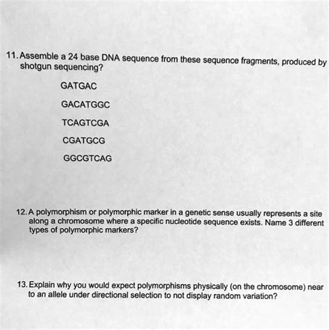 Video Solution 11 Assemble A 24 Base Dna Sequence From These Sequence