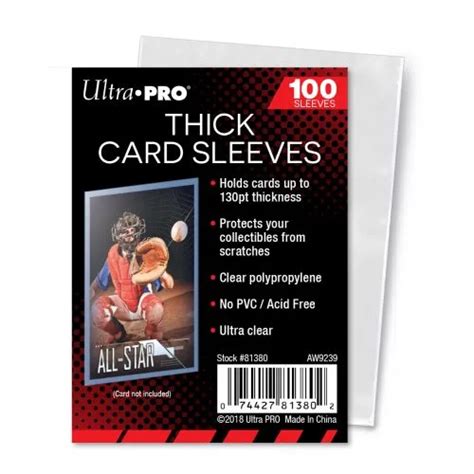 Up Sleeves Card Thick 130pt Players Choice Sports