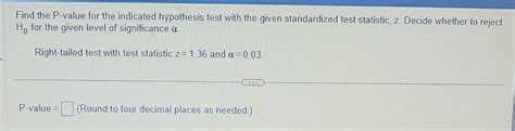 Solved Find The P Value For The Indicated Hypothesis Test Chegg