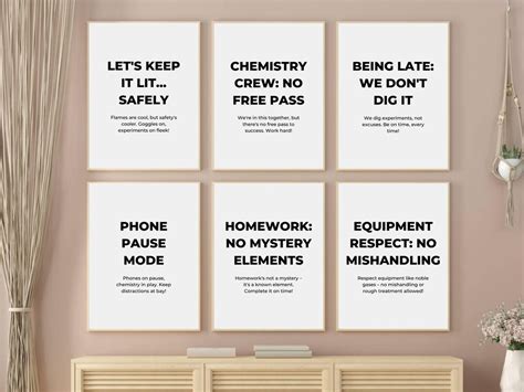 Funny Chemistry Rules Wall Art Print Bundle Digital Download Etsy