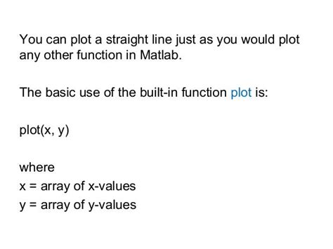 Plot A Straight Line In Matlab