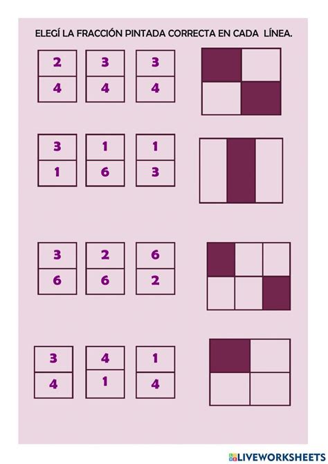 Fracciones Online Exercise For 4º Grado Live Worksheets