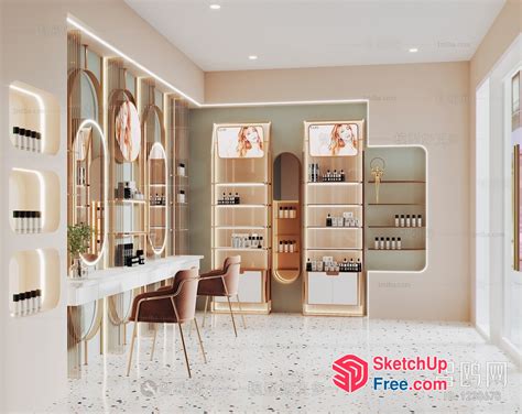 Modern Cosmetics Shop Sketchup Free Vray Or Enscape Id05361