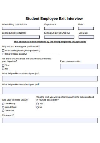 FREE Exit Interview Form Samples To Download