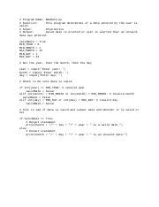 BadDate Python Doc Program Name BadDate Py Function This Program Determines If A Date
