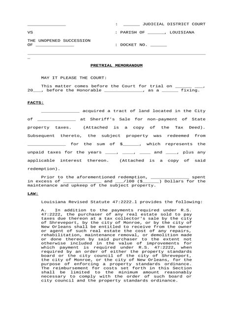 Pretrial Memorandum Template Complete With Ease Airslate Signnow