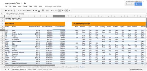 Investment Spreadsheet Excel With Excel Investment Spreadsheet As Personal Finance Club Stock