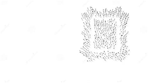 3d Rendering Of Nails In Shape Of Symbol Of Vintage Frame With Shadows Isolated On White