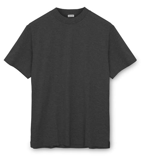 Custom Fitted Cotton Hi Neck T Shirt Dark Grey Son Of A Tailor