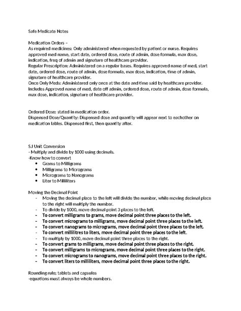 Safe Medicate Notes Safe Medicate Notes Medication Orders As