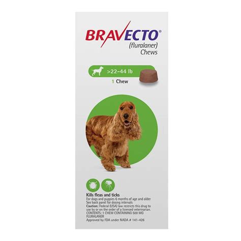 Buy Bravecto For Medium Dogs 22 44 Lbs Green Free Shipping