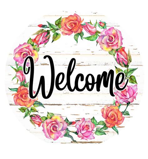 Floral Welcome Wreath Sign Wreath Sign Wreaths Welcome Wreath