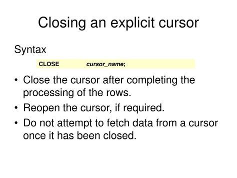 Ppt Explicit Cursors Powerpoint Presentation Free Download Id1776514