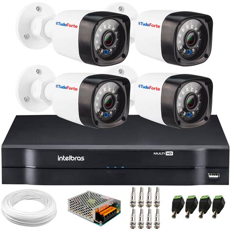 Kit 4 Câmeras De Segurança Full Hd 1080p Lite 20 Metros Infravermelho