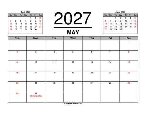 May 2027 Calendars With Usa Holidays Word Pdf Excel