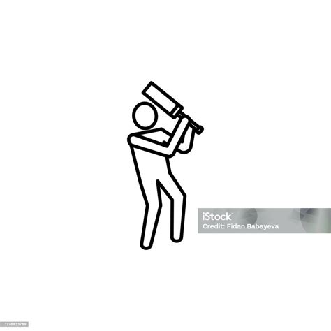 크리켓 플레이어 라인 아이콘 서명 및 기호는 웹 로고 모바일 앱 Ui Ux에 사용할 수 있습니다 개념에 대한 스톡 벡터 아트 및 기타 이미지 Istock