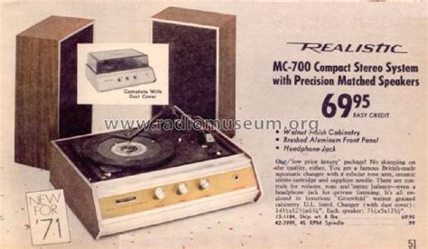 Realistic Compact Stereo System Mc 700 R Player Radio Shack Tandy