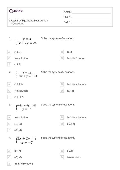 50+ Systems of Equations worksheets for 8th Grade on Quizizz | Free ...