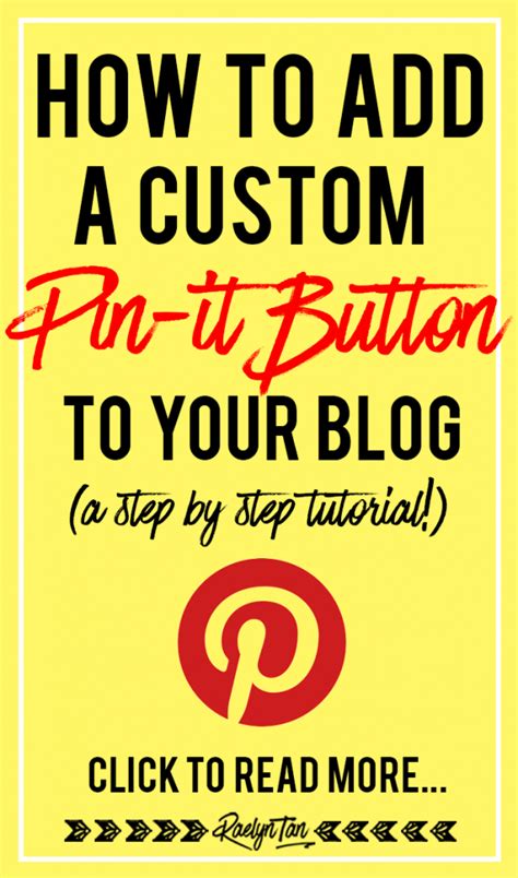 How To Add A Custom Pin It Button To Your Blog Step By Step Tutorial