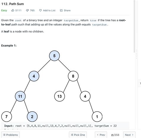 Leetcode 112 Path Sum So We Need To Find A Path That Would By