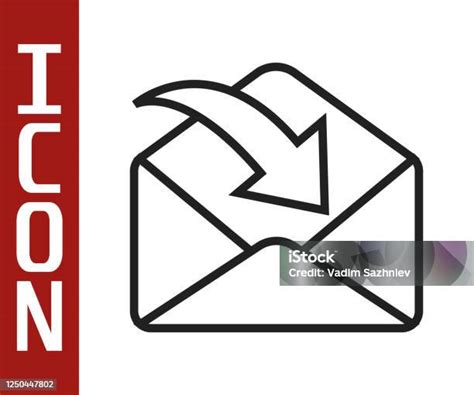 흰색 배경에 격리된 검은색 줄 봉투 아이콘입니다 메시지 개념을 받았습니다 새 이메일 수신 메시지 Sms 메일 편 배달 서비스