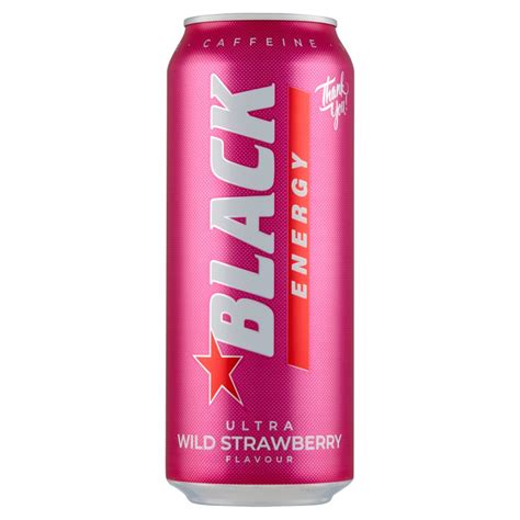 Black Energy Ultra Wild Strawberry Gazowany Napój Energetyzujący 500 Ml