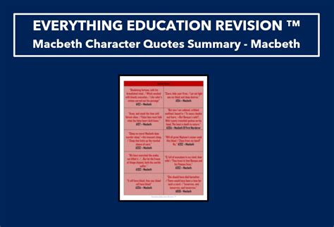 Gcse English Literature Macbeth By William Shakespeare Character Key