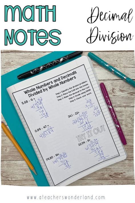 Dividing Decimals Math Notes Test Prep Guided Math Notes Math Notebook
