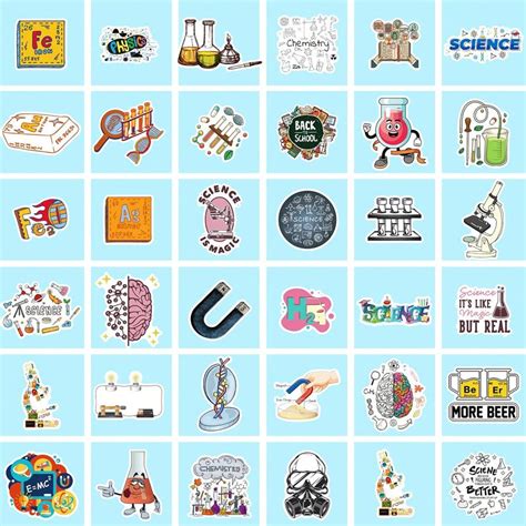 100pcs Science Stickers Waterproof Physics Stickers For Water Bottle