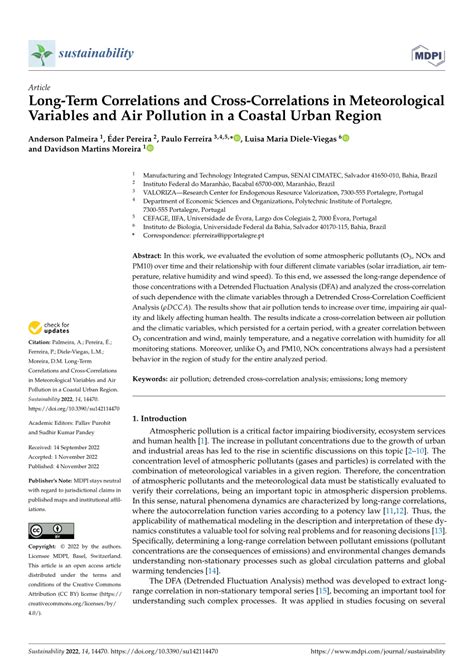Pdf Long Term Correlations And Cross Correlations In Meteorological