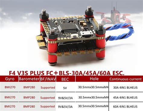 Betaflight F V S F V V S PLUS FC Bảng điều khiển chuyến bay Barometer OSD A A ESC cho FPV
