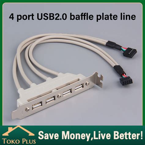 Jual Usb 2 0 Tambahan 4 Port Untuk Casing Belakang Pc Mount Panel Header 9 Pin Bracket Usb 4