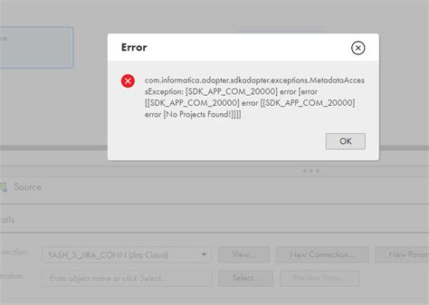 Getting The Error When I Tried To Get The Data From Source By Using Jira Cloud Connection